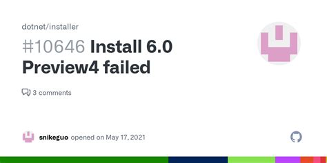 Install 60 Preview4 Failed · Issue 10646 · Dotnetinstaller · Github
