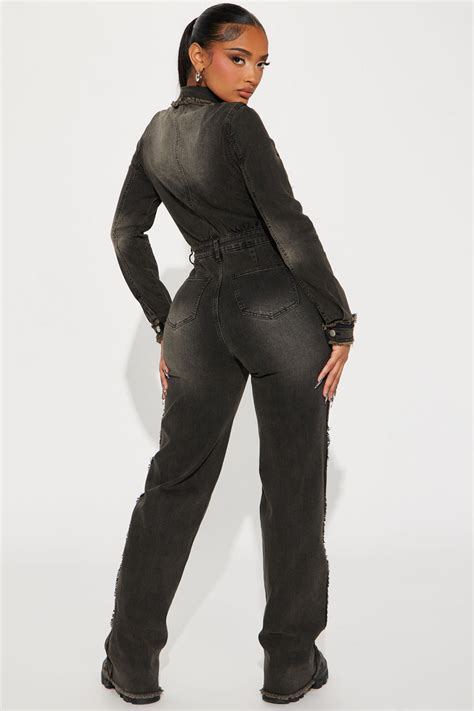 Crash Into You Denim Jumpsuit Black Fashion Nova Jumpsuits