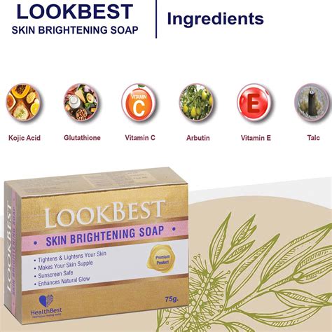 Buy Healthbest Lookbest Skin Brightening Soapglutathioneandkozic Acid