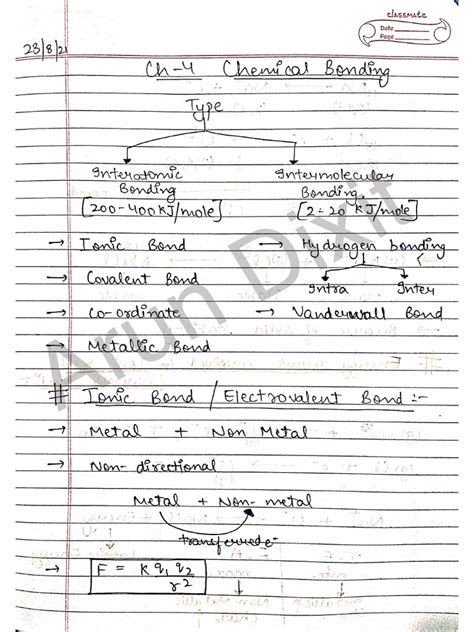 Chemical Bonding Class 11 Notes Arun Sir Pdf