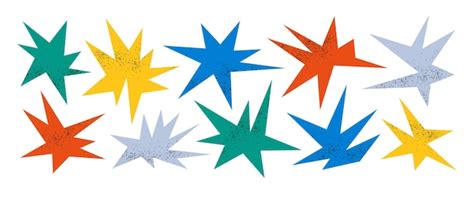 Premium Vector Colorful Textured Irregular Sharp Shapes Set Abstract Bright Geometric Edgy