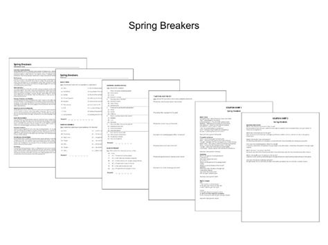 The Movie Spring Breakers Teaching Resources