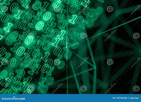 Digital Binary Data And Streaming Binary Code Background 3d Rendering