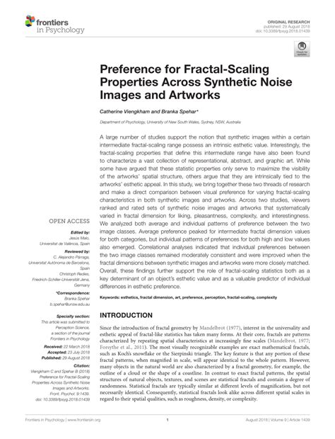 Pdf Preference For Fractal Scaling Properties Across Synthetic Noise