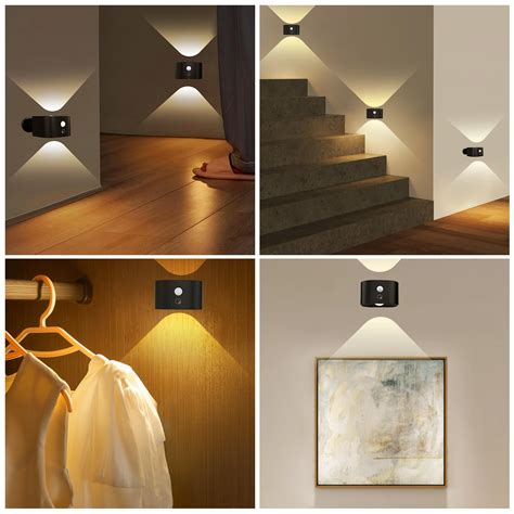 Motion Activated Wall Lights Interior 4 X Led Pir Solar Wall And Fence
