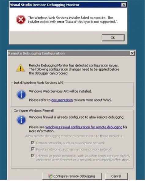 I Got An Error While Setting Up The Remote Debugger