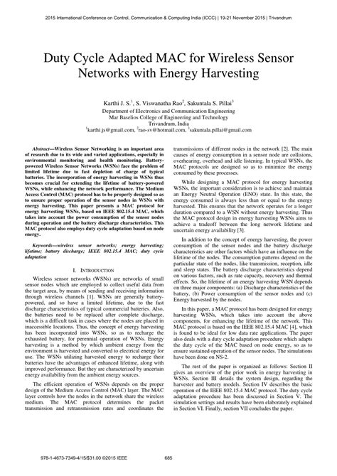 Pdf Duty Cycle Adapted Mac For Wireless Sensor Networks With Energy Harvesting