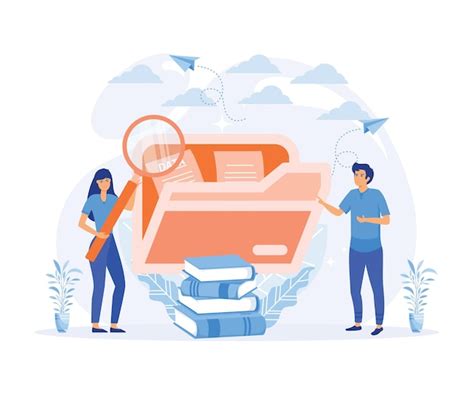 Premium Vector Business Process Documents Work Flow And Accounting Business People With Huge