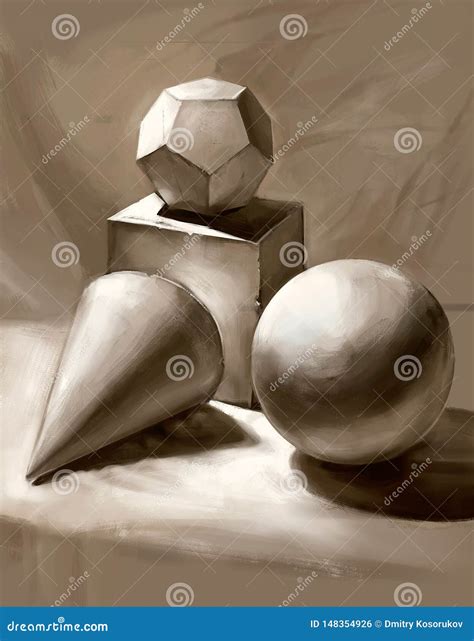 Illustration Of Three Dimensional Geometric Shapes Stock Illustration Illustration Of Figure