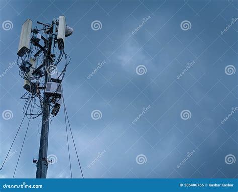 Standard Single Site Cell Tower In Indonesia A Steel Frame Tower Houses Electronic