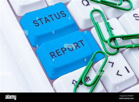 Hand Writing Sign Status Report Business Idea Update Summary Of