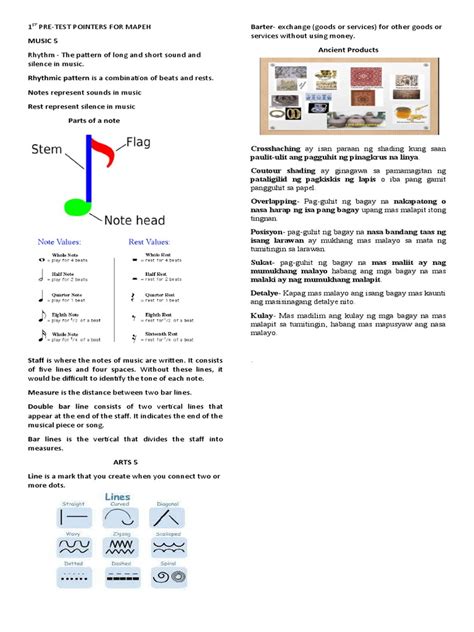 Pre Test Pointers Mapeh Download Free Pdf Musical Notation Qualia