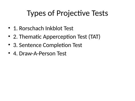 Psychology Projective Tests Presentation Pptx