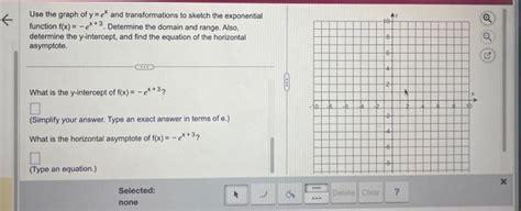 solved use the graph of y ex and transformations to sketch