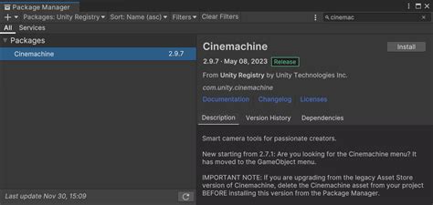I Need Link For Download Cinemachine Getting Started Unity Discussions