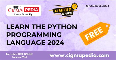learn the python programming language 2024 free udemy course cigma