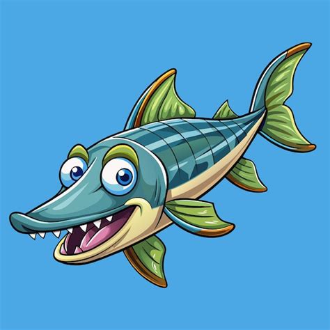 мультфильмная рыба с открытым ртом и открытым ротом Премиум Ai сгенерированный вектор