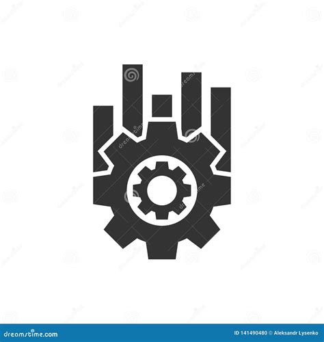 Operation Project Icon In Flat Style Gear Process Vector Illustration