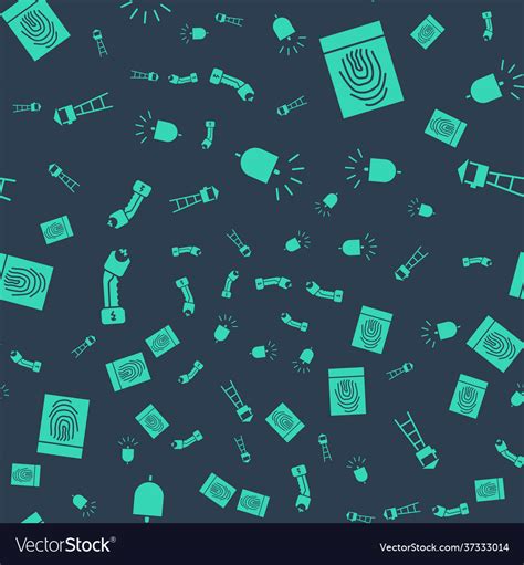 Set Ringing Alarm Bell Fingerprint Police Vector Image