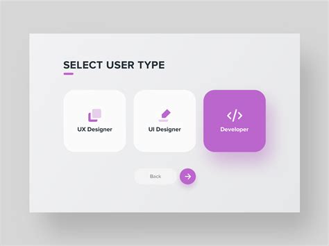 Ui Daily 064 Select User Type Card Ui Web App Design App Interface Design
