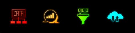 데이터 분석 파이 차트 인포그래픽 바이너리 코드 및 클라우드 다운로드 및 업로드 아이콘을 설정합니다 벡터 0에 대한 스톡 벡터 아트 및 기타 이미지 Istock