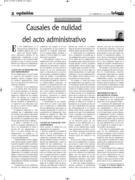 Causales De Nulidad Del Acto Administrat Pdf