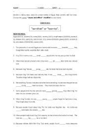 Modifiers Worksheets