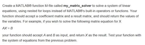 Solved Create A Matlab® Function M File Called