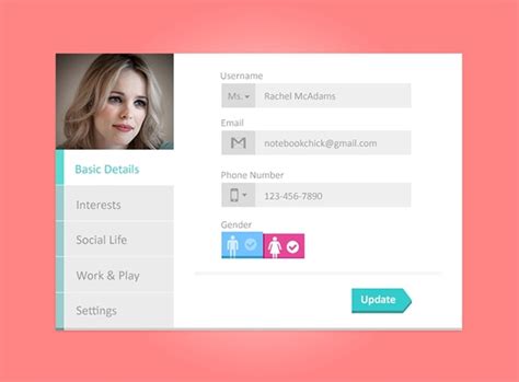 Tabbed Profile Widget Free Psd In Photoshop Psd Psd File Format Format For Free Download