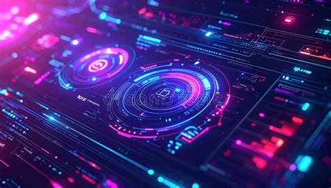 Dynamic Data Visualization Dashboard Digital Space Interface Design Futuristic Environment Close