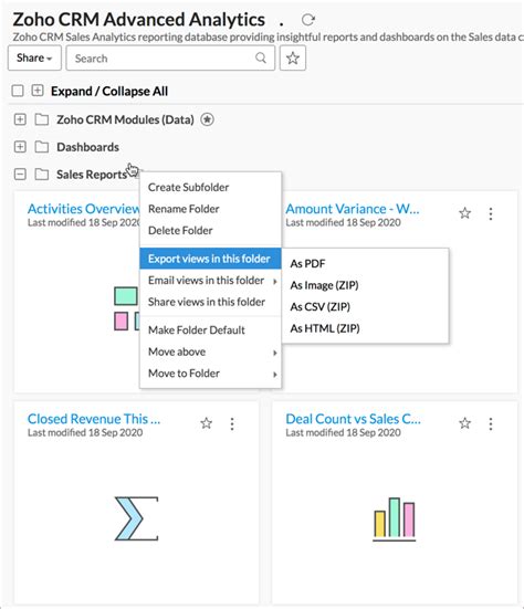 Exporting Multiple Views L Zoho Analytics Help