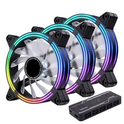 Buy Ezdiy Fab White Moonlight 120mm Rgb Pwm Case Fan With Rgb Pwm Fan Hub 5v Motherboard Sync