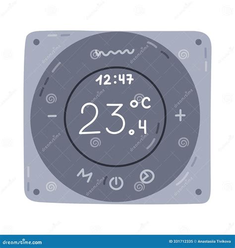 Cute Cartoon Smart Thermostat For Temperature Regulation Via Smartphone Hand Drawn Intelligence