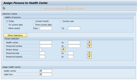 EHSPERSHC SAP Tcode Assign Persons To Health Center