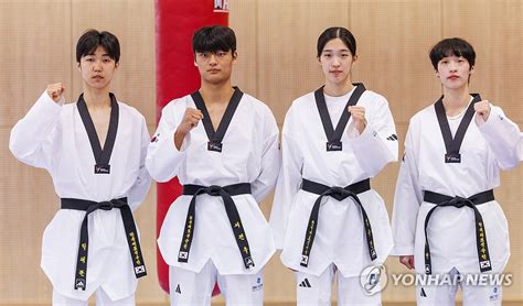 파리 올림픽 메달 다짐하는 태권도 대표팀 연합뉴스 파리 올림픽 메달 다짐하는 태권도 대표팀 연합뉴스