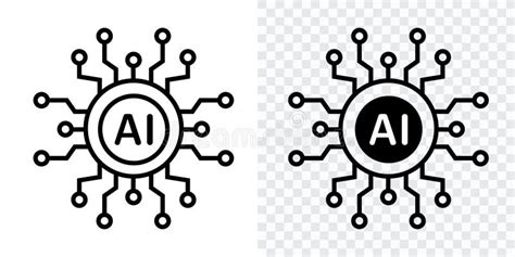 Artificial Intelligence Processor Chip Vector Icon Futuristic Ai Tech Symbol Illustration