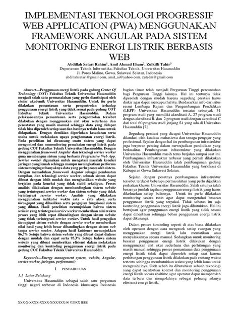jurnal implementasi teknologi progressif web application pwa menggunakan framework angular