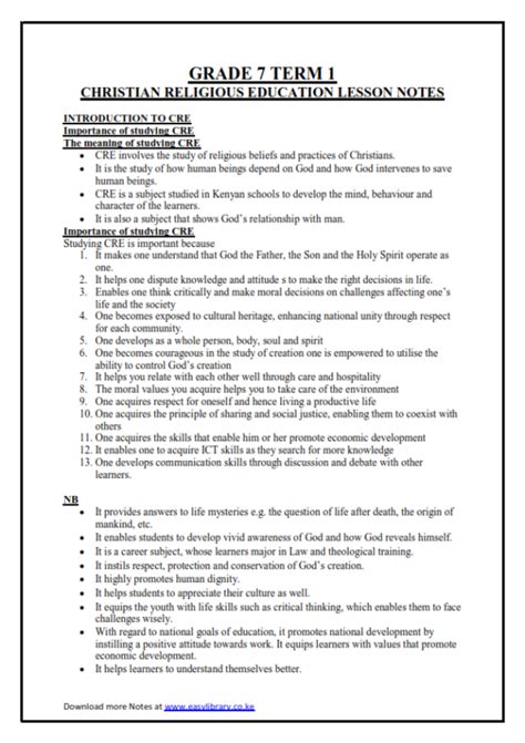 Grade 7 Lesson Notes Elimu Cloud Notes Exams Schemes Of Work Lesson Plan