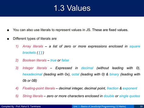Css Unit I Basics Of Javascript Programming Pdf