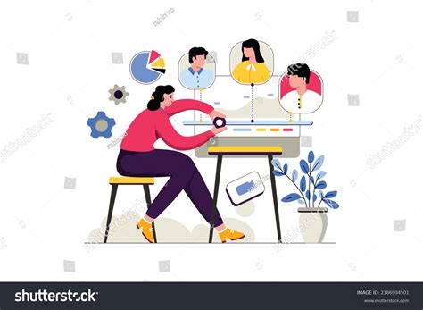 Work Operations Manager Flat Vector Illustration Stock Vector Royalty