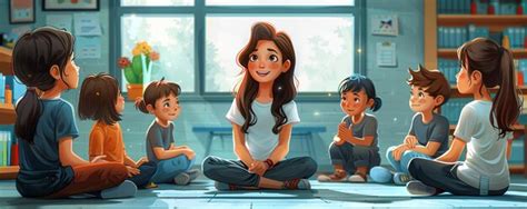 Premium Photo A Teacher Guiding Students Background