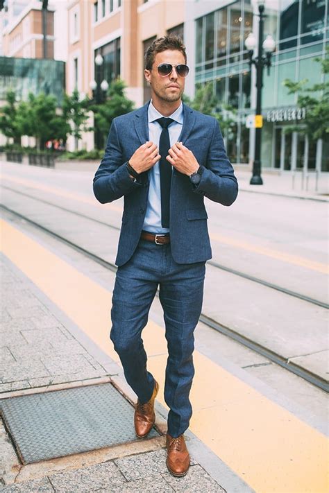 29 Ways To Wear Blue Suits With Brown Shoes Ideas For Men