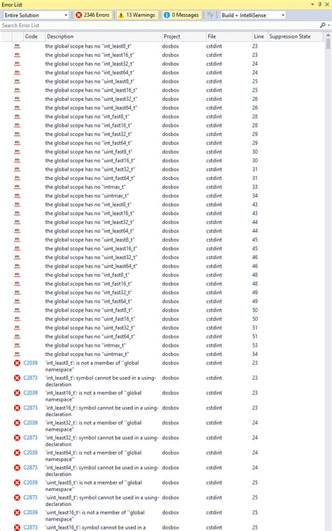 Vs C Header Error C Int Least T Is Not A Member Of Global Namespace Stack