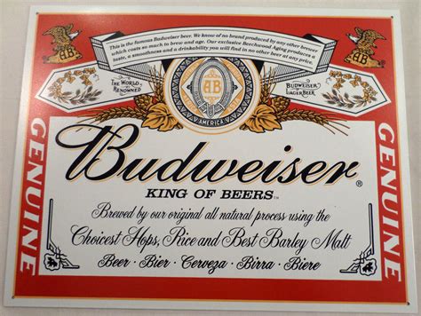 Budweiser Beer Can Label Image Tin Sign Man Cave Bar Related 979 Dragonfly Whispers