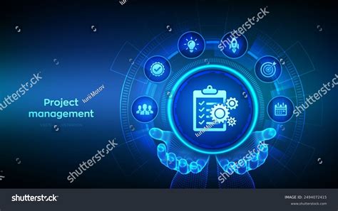 Project Management Icon Wireframe Hands Effective Stock Vector Royalty Free 2494072415