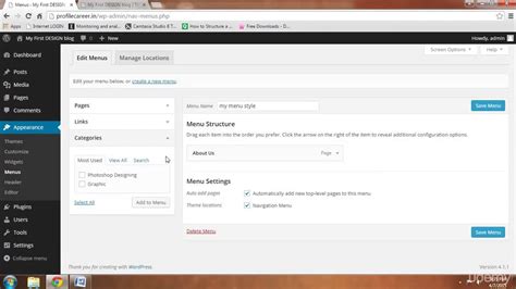 018 Create Custom Menu Wordpress 2015 Youtube