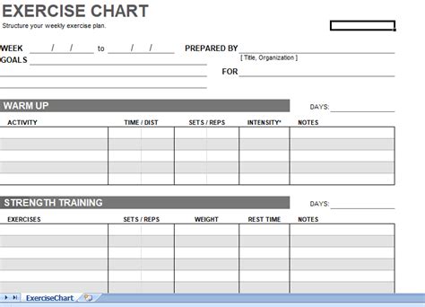 Health And Fitness Templates In Excel Sheet