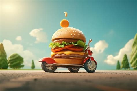 Entrega De Hambúrguer Carro De Hambúrguer Rápido Cheeseburger Como