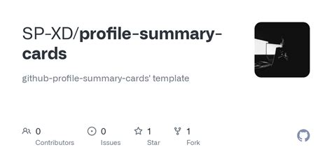 Github Sp Xd Profile Summary Cards Github Profile Summary Cards Template