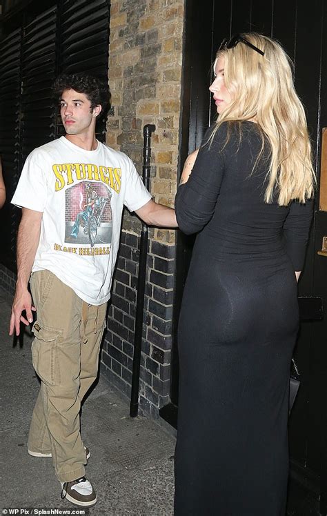 Lottie Moss Looks Chic In A Busty Fitted Midi Dress As She Enjoys A Night Out With A Mystery Man